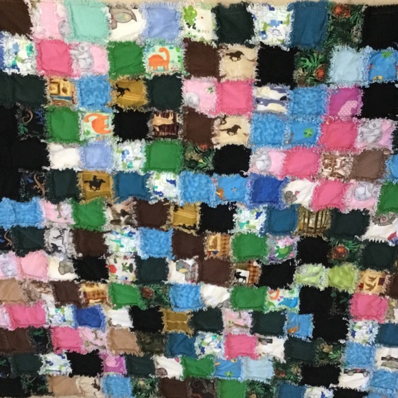 Handmade | Bedding | Handmade Colorful Patchwork Rag Quilt Aprox 5x5 ...